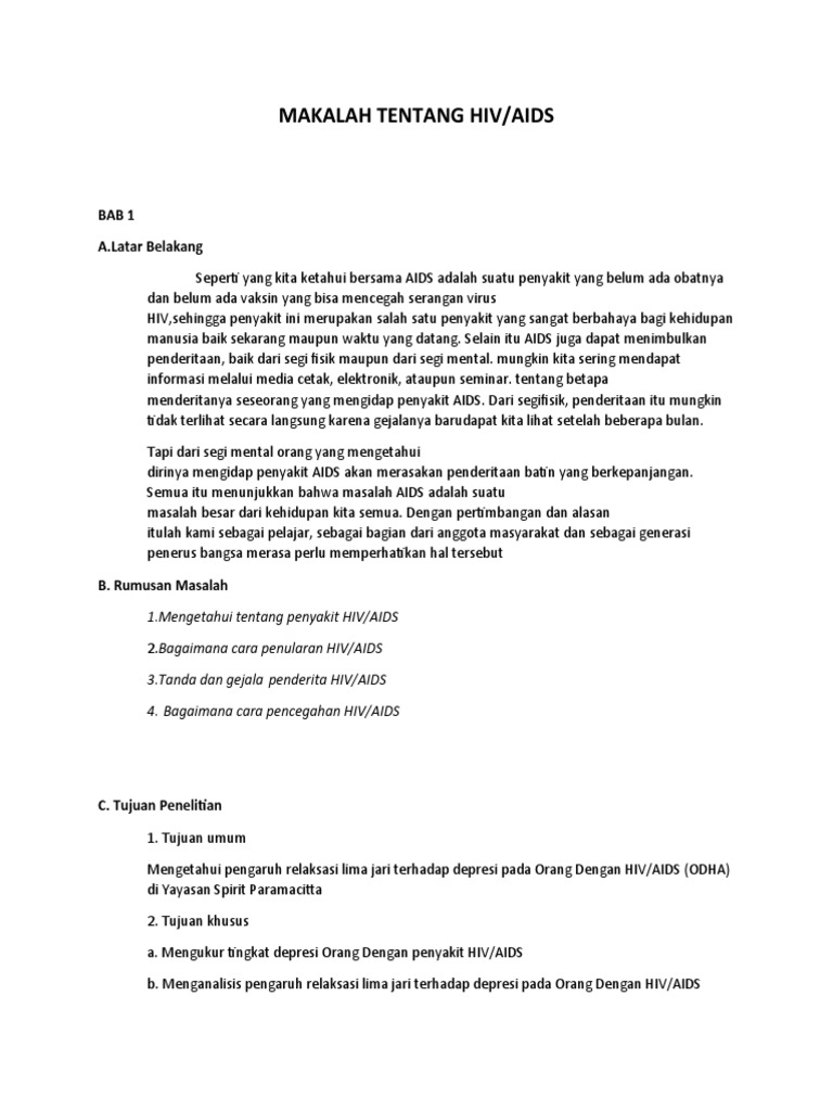 Makalah Tentang Hiv | PDF | Pengembangan Diri