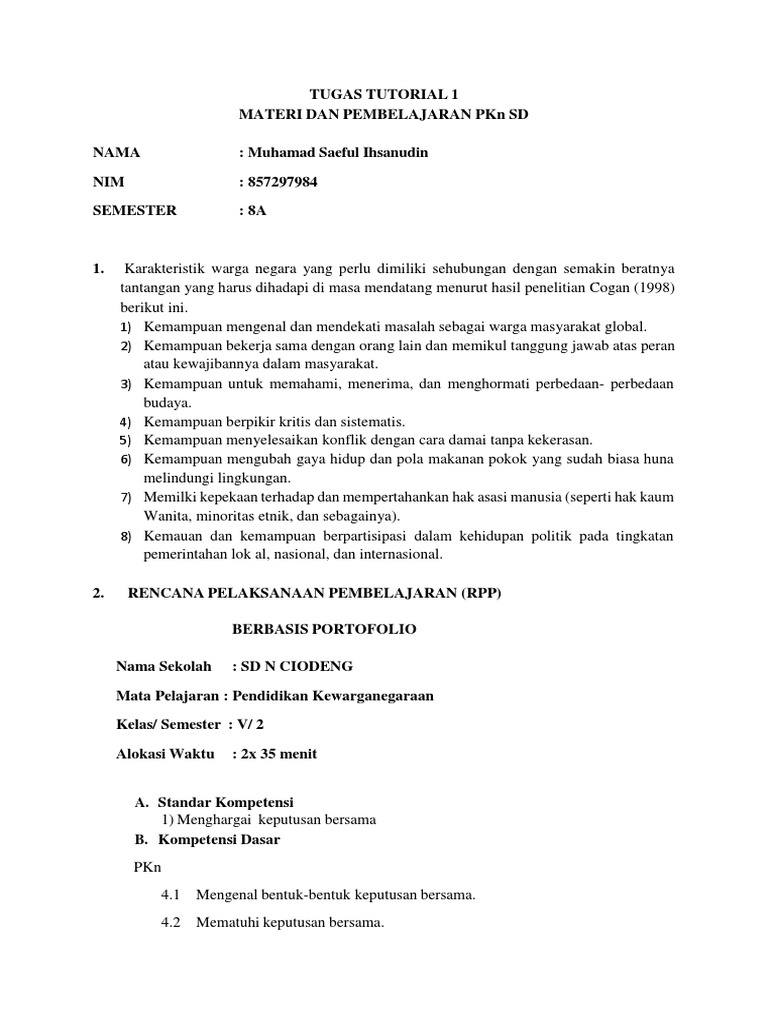 TT 1 PKN | PDF | Karier & Perkembangan