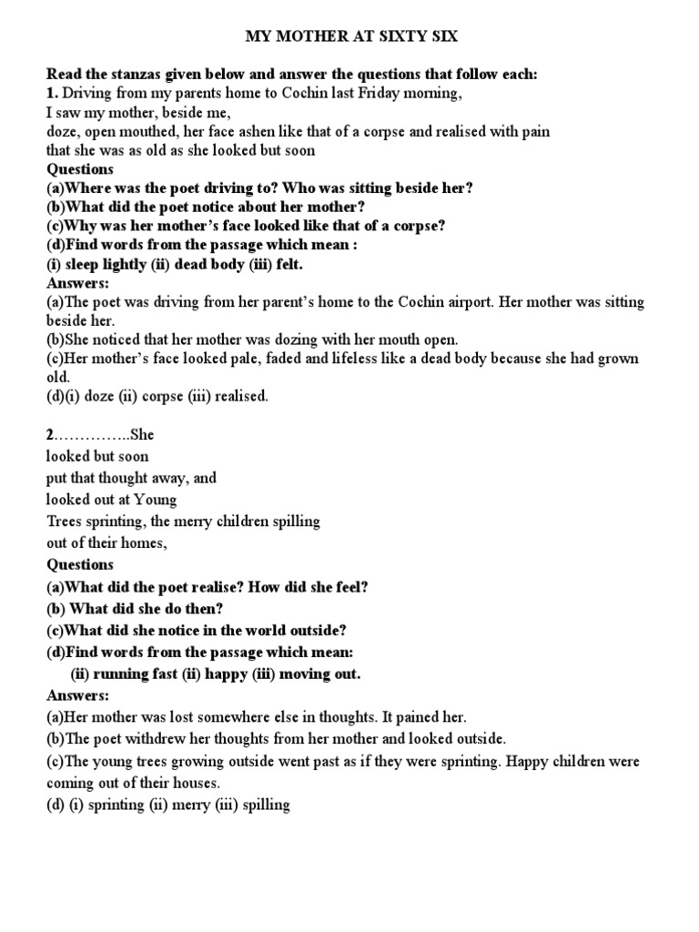 2.my Mother at Sixty Six | PDF