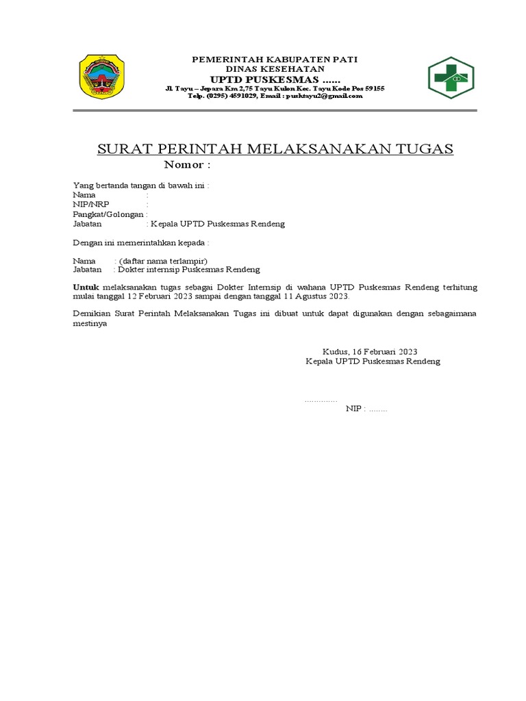 Contoh SPMT PKM Rendeng | PDF