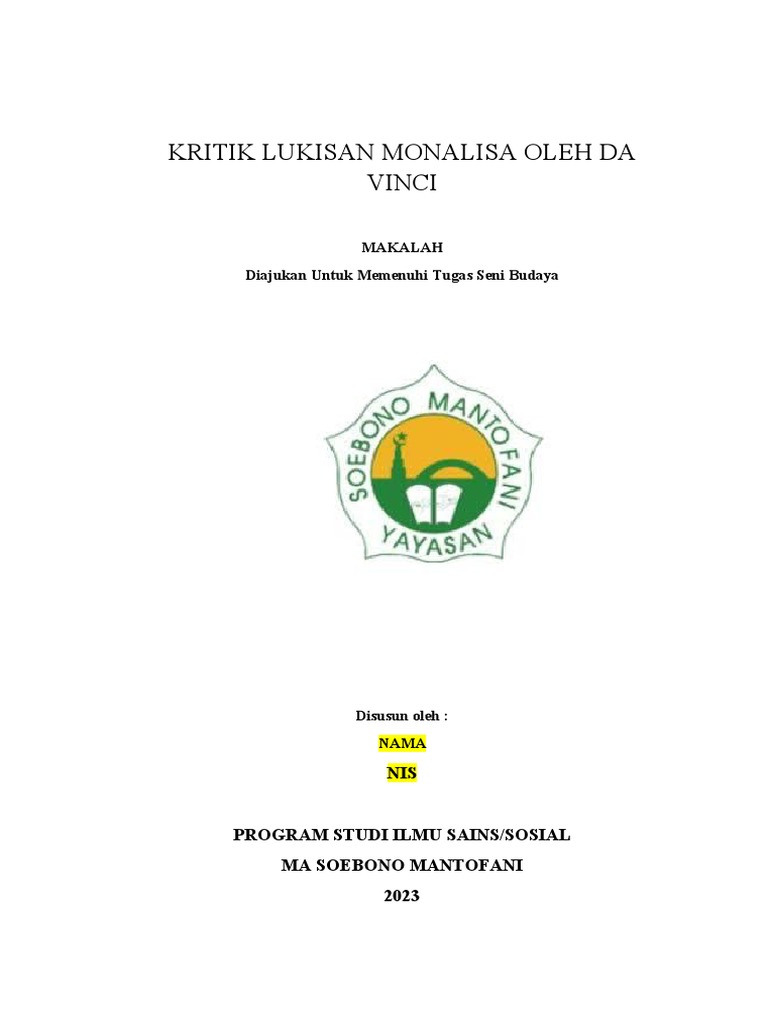 Kritik Lukisan Monalisa | PDF