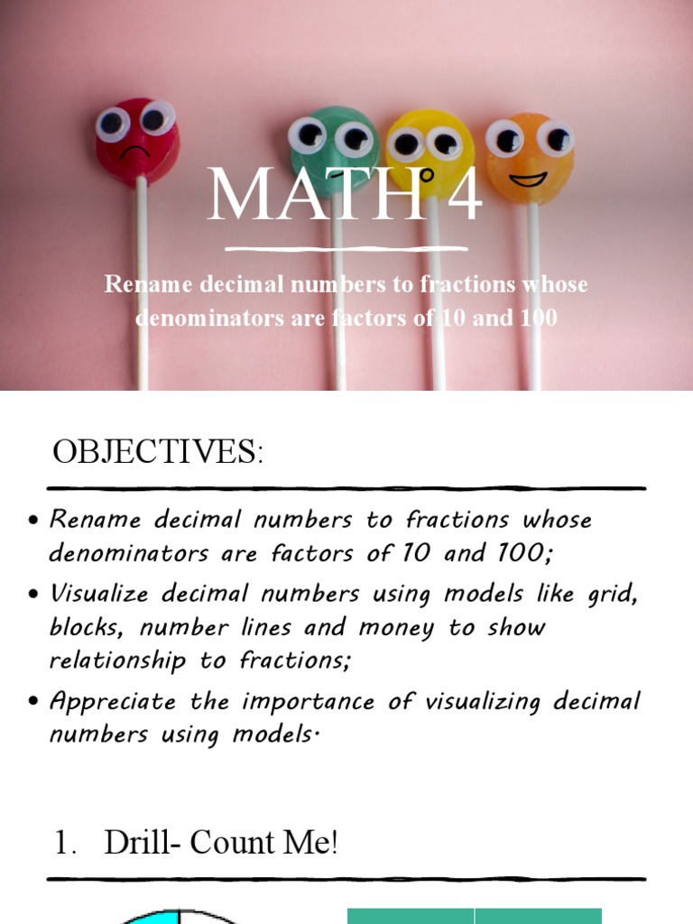 Rename Decimal Numbers To Fractions Whose Denominators Are Factors of ...