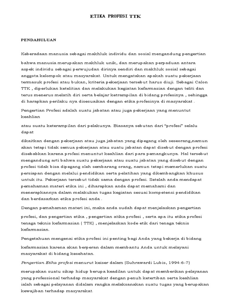 Materi Etika Profesi TTK | PDF | Sains & Matematika