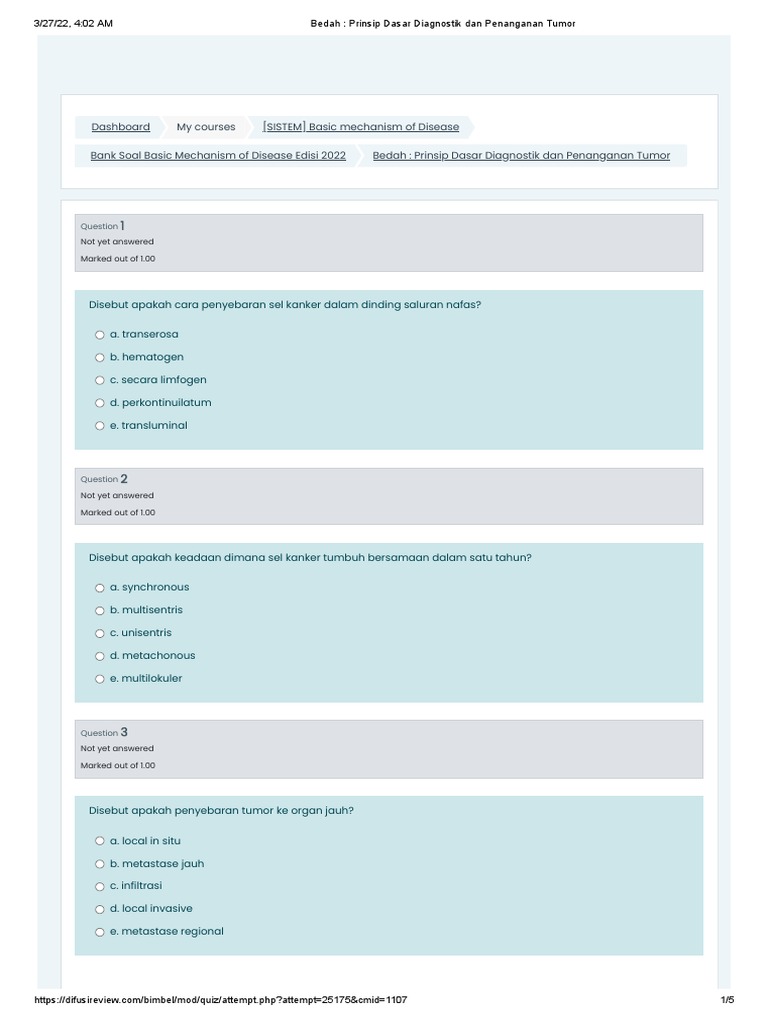 Bedah - Prinsip Dasar Diagnostik Dan Penanganan Tumor | PDF
