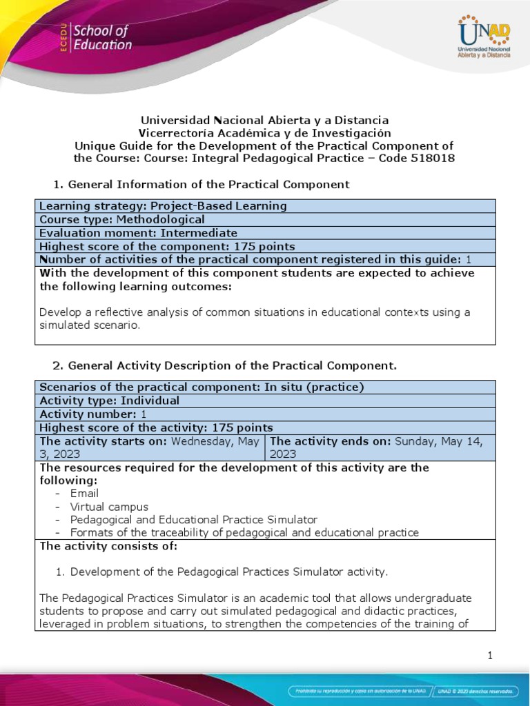 Practice Development Guide and Evaluation Rubric - Unit 3 - Phase 4 - Practical Component ...