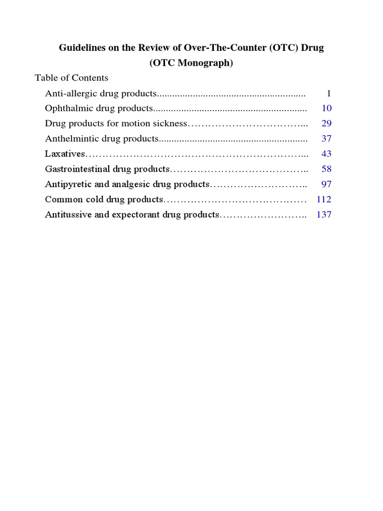 Guidelines On The Review of Over-The-Counter (OTC) Drug OTC Monograph ...