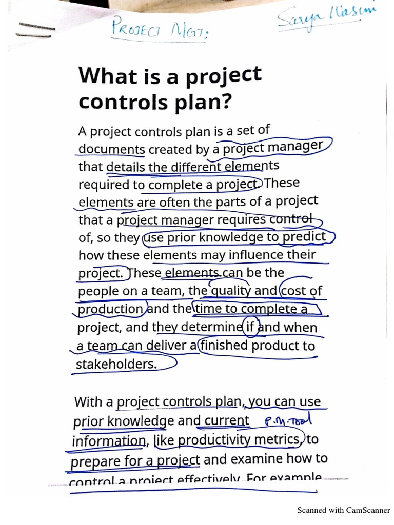 Project Controls Plan | PDF Project Controls Plan | PDF