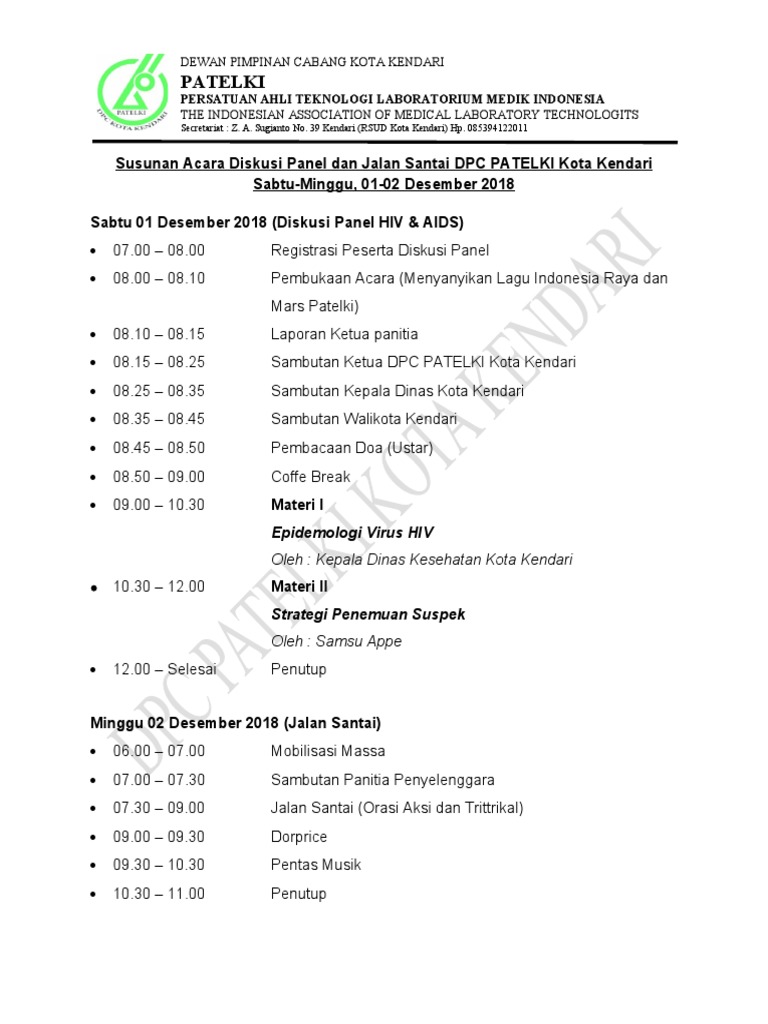 Susunan Acara Diskusi Panel Dan Jalan Santai | PDF