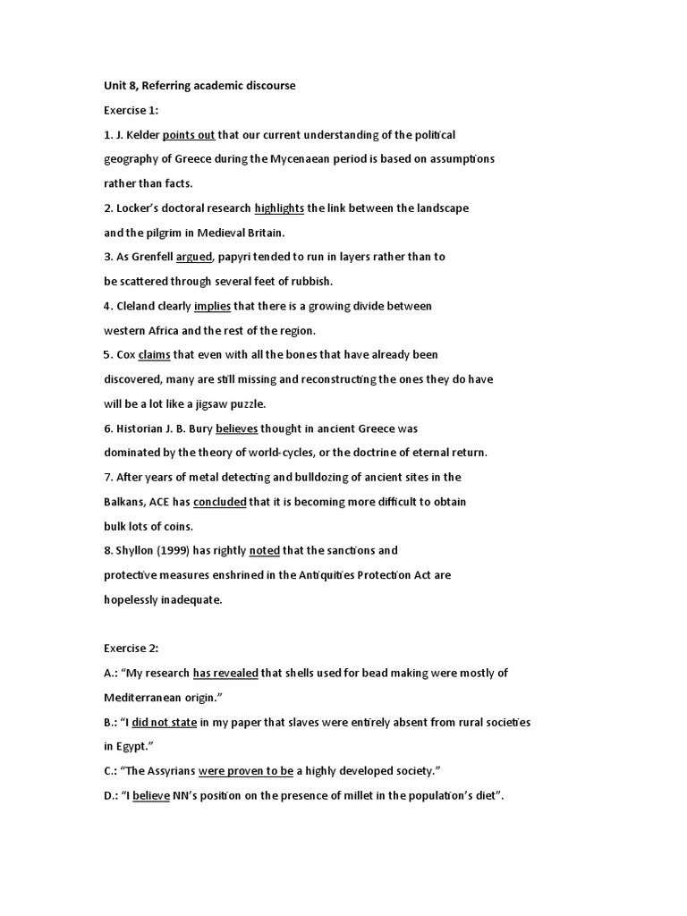 Academic Writing Exercises Overview | PDF