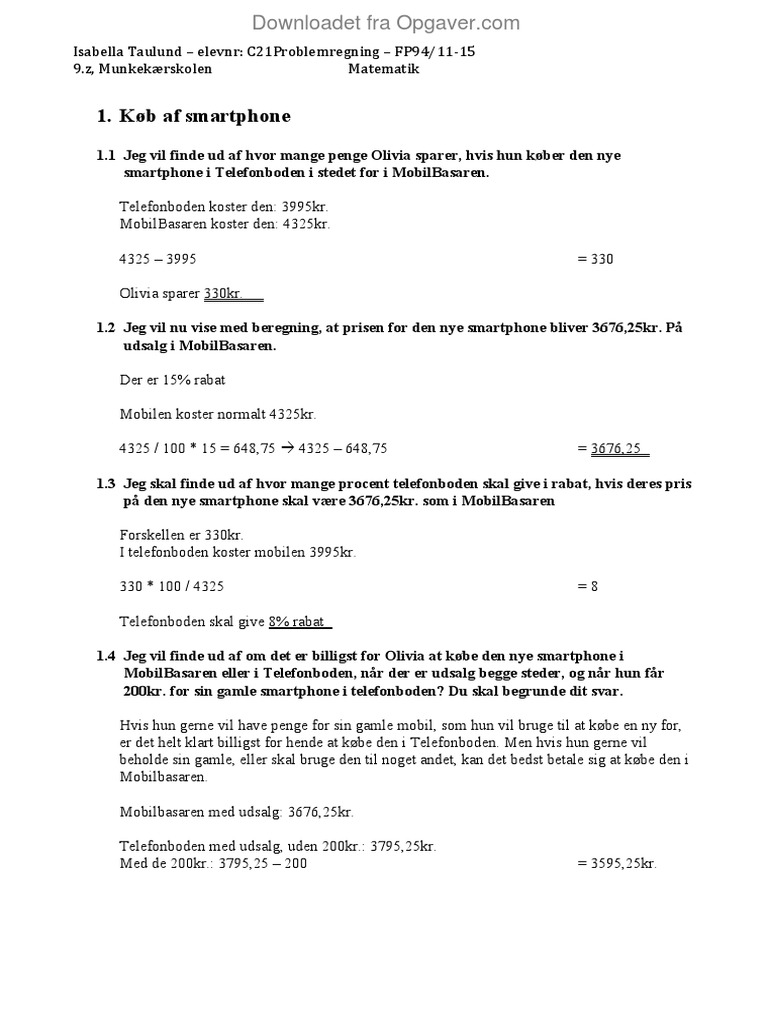 Matematik Problemregning - Fsa 2015 | PDF