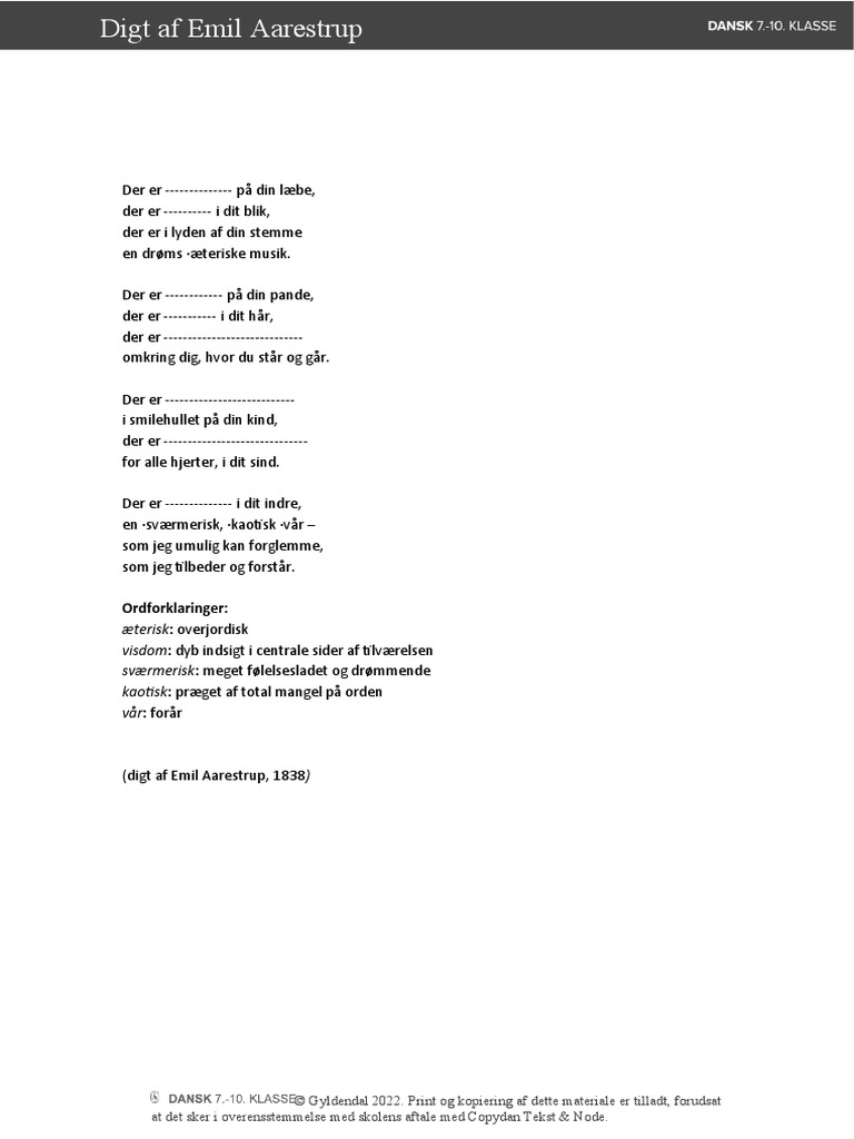 Emil Aarestrup - Digt | PDF