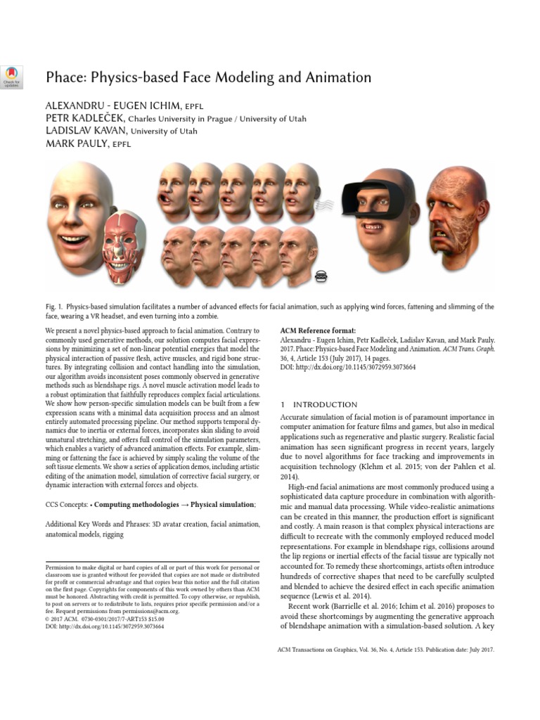 Phace - Physics-Based Face Modeling and Animation | PDF | Simulation | Mathematical Optimization