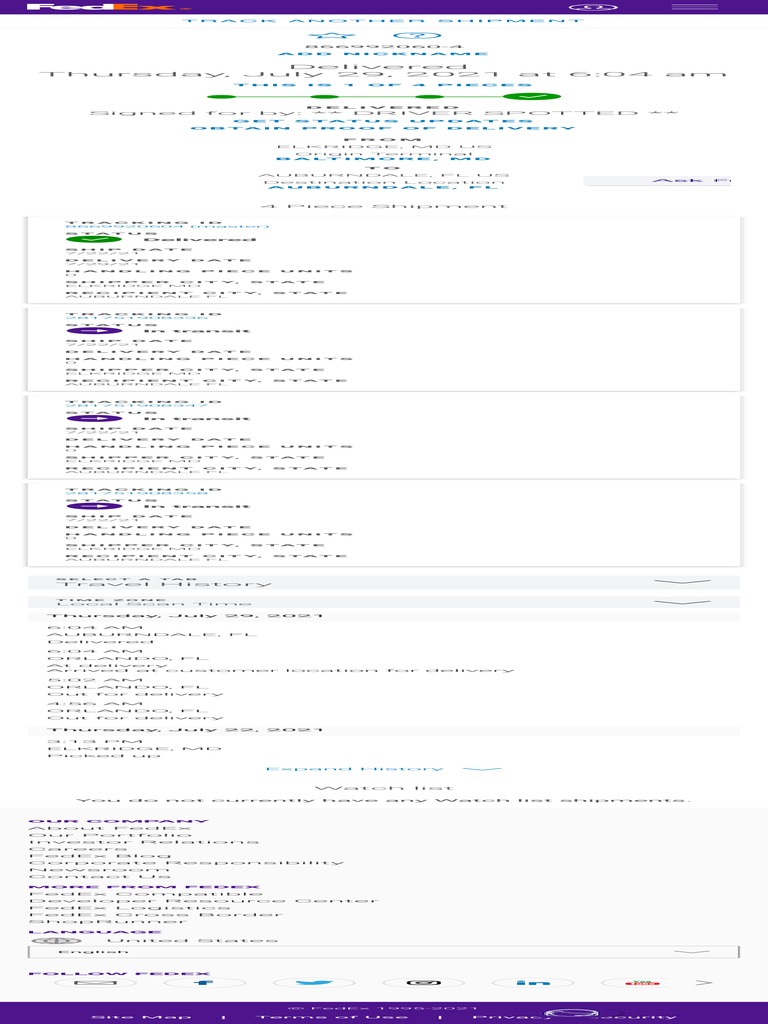 Detailed Tracking 2 | Download Free PDF | Fed Ex | Transport