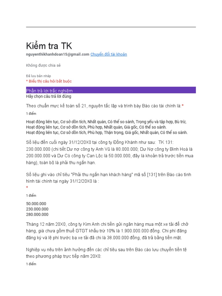 Ôn tập kttc3 | PDF