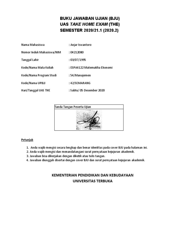 Buku Jawaban Ujian | PDF | Metode & Bahan Ajar