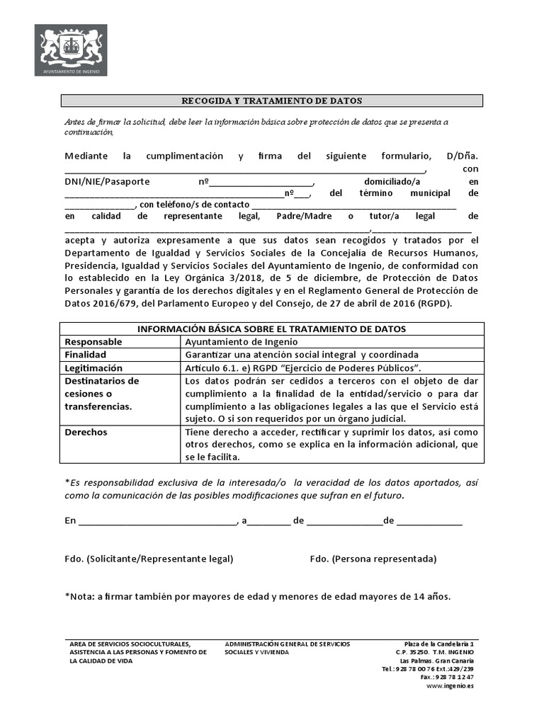 Modelo Cesión de Datos | PDF | Privacidad de la información | Trabajo Social