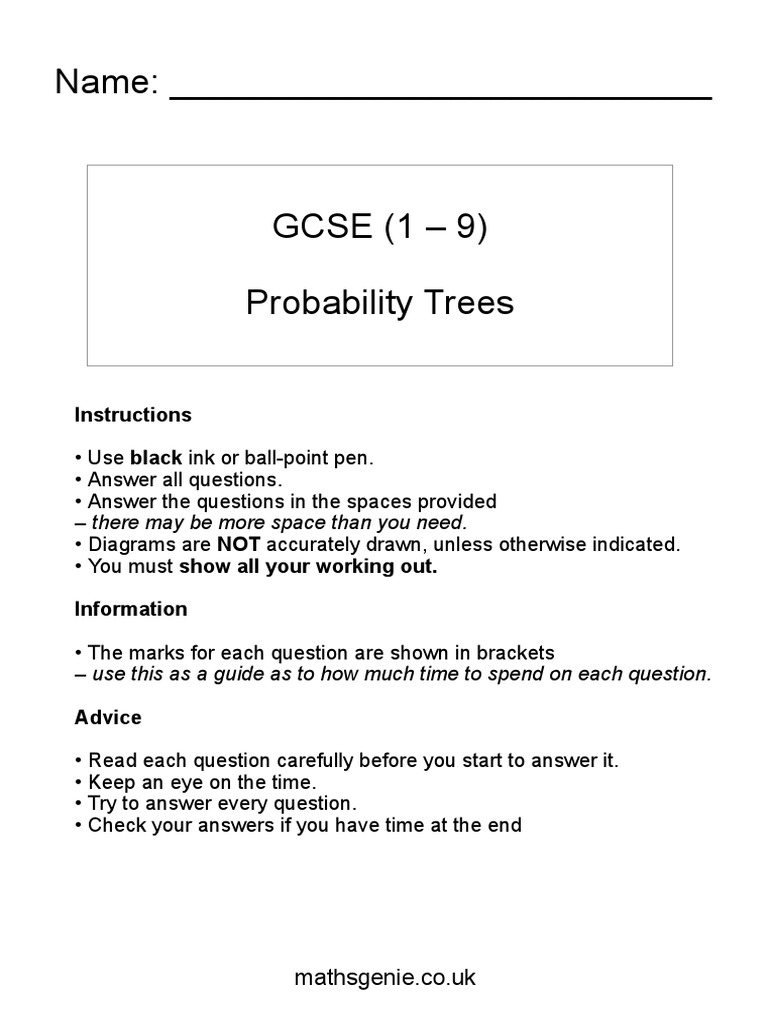 5 Probability Trees | PDF