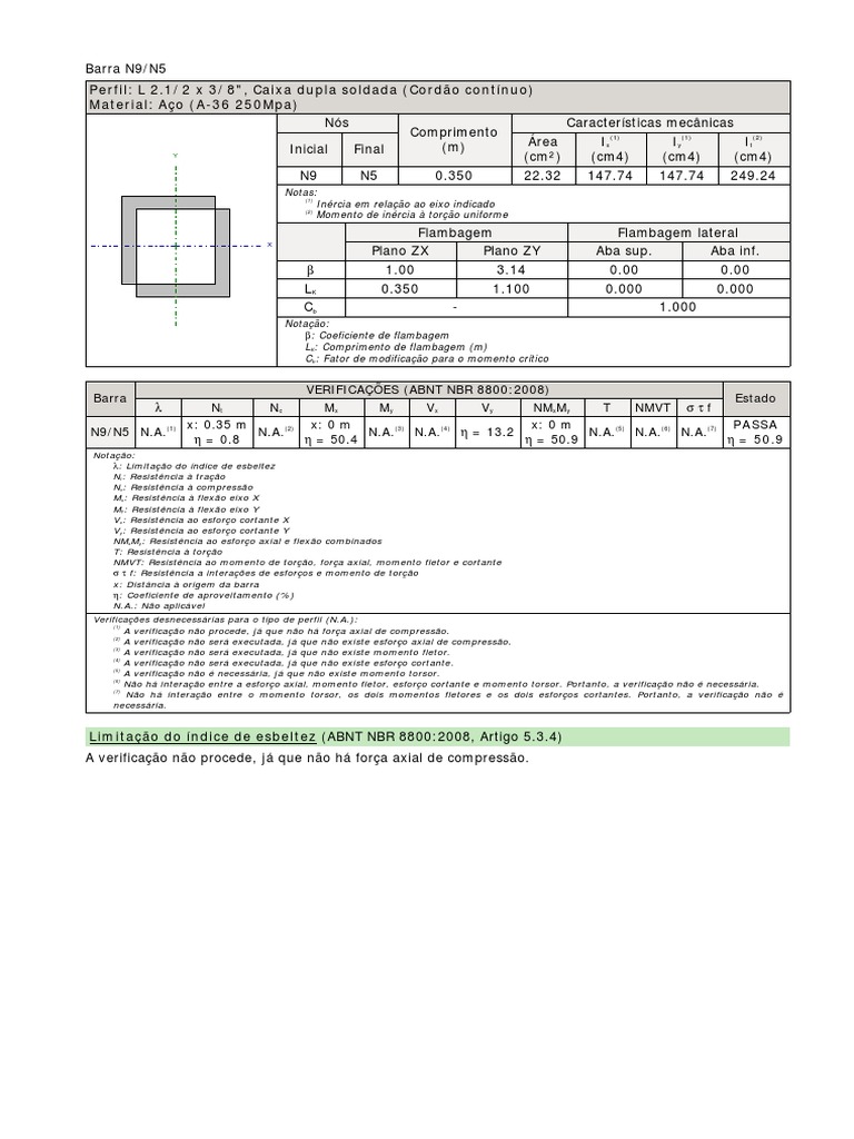 Memorial de Calculo | PDF | Flexão (Física) | Flambagem