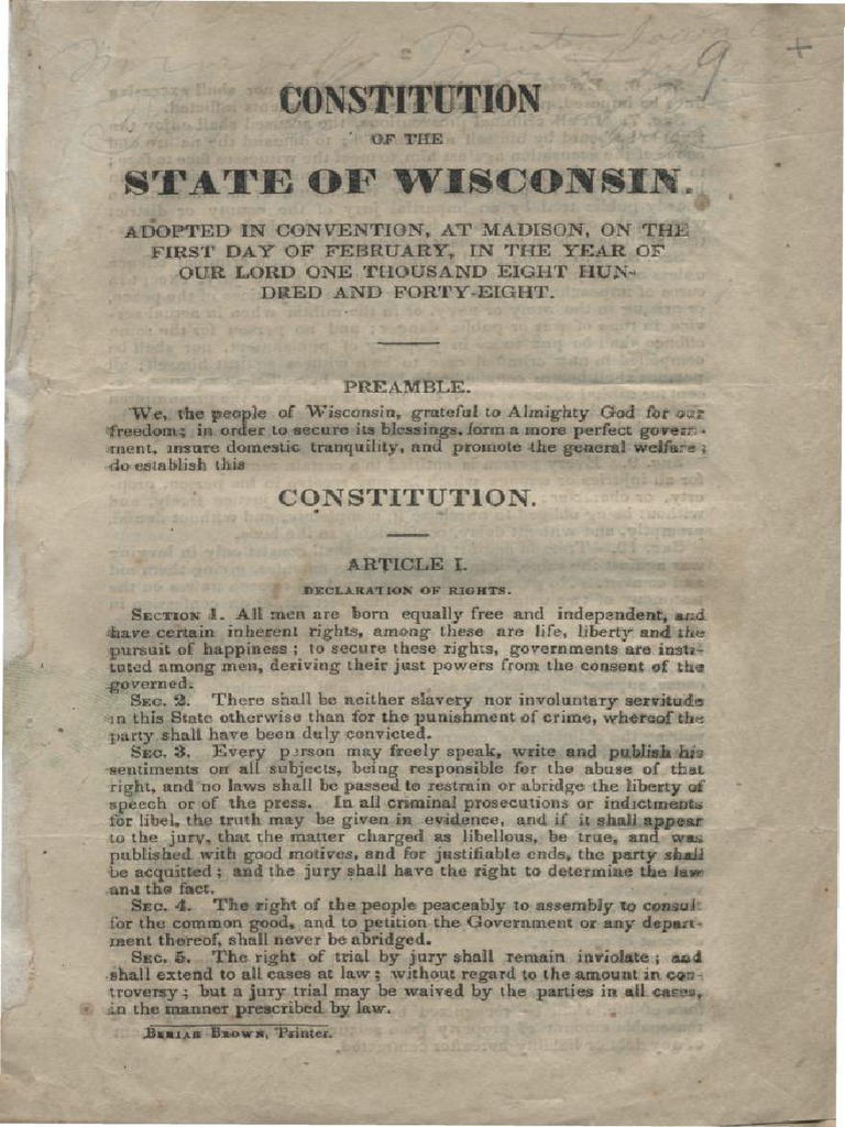 Wisconsin State Constitution | Download Free PDF | Pardon | Impeachment