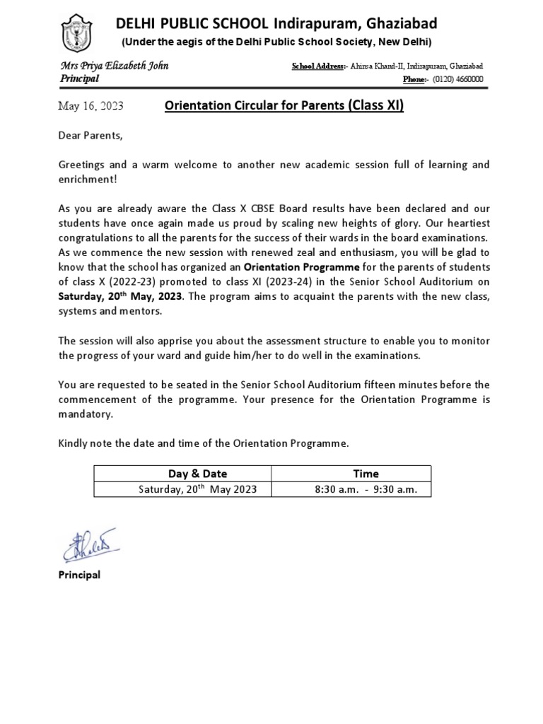 Orientation Program Class XI | PDF