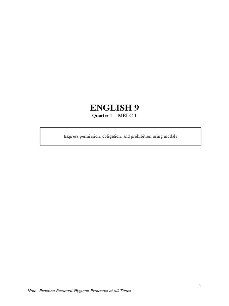 English 9: Quarter 1 - MELC 1 | PDF | Helen Keller | Conversation