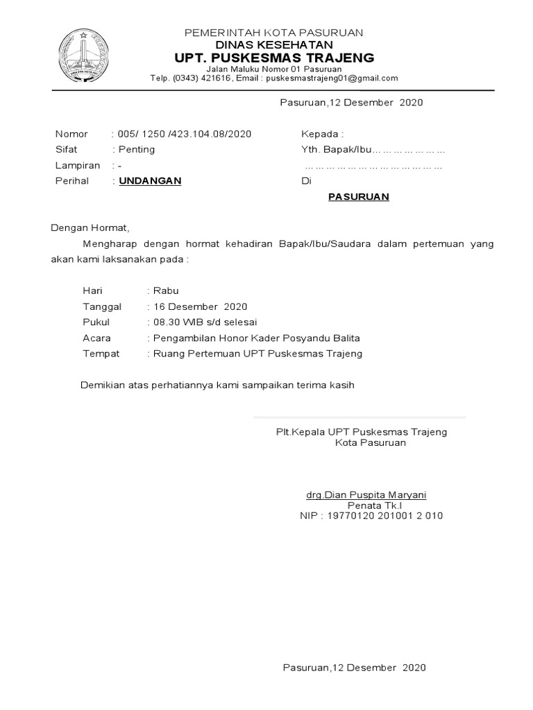 Undangan Pertemuan | PDF