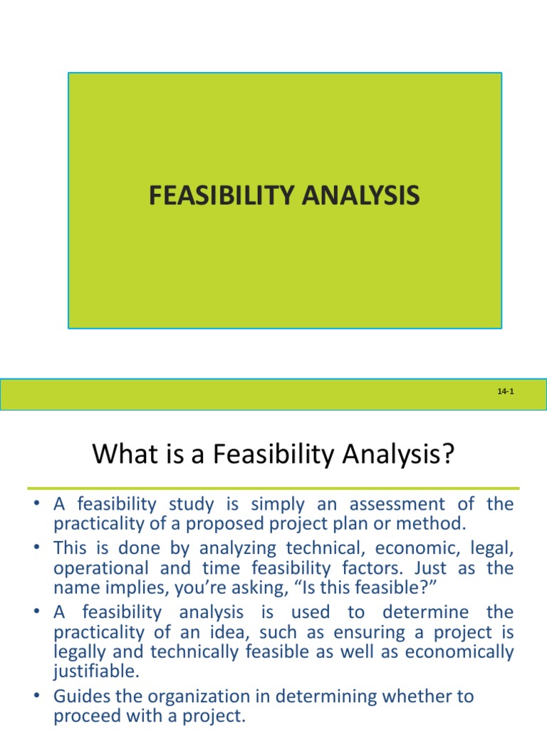 Feasibility Analysis | PDF | Feasibility Study | Net Present Value