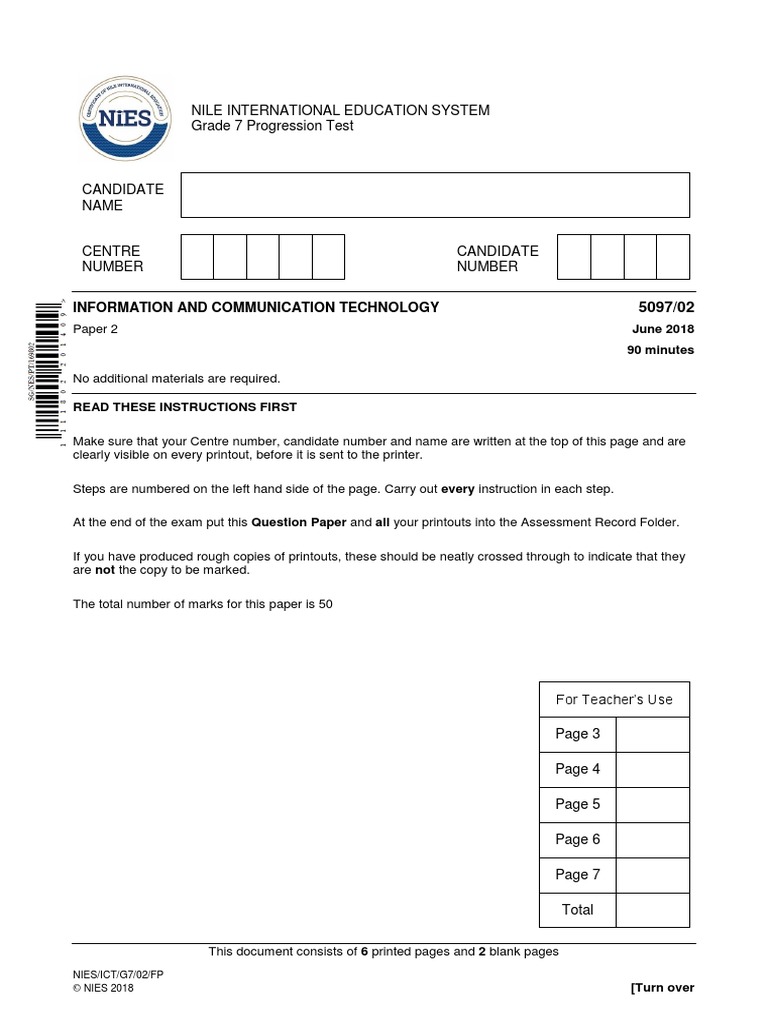 P2 Qs &MS 2018 | PDF | Screenshot | Information And Communications Technology