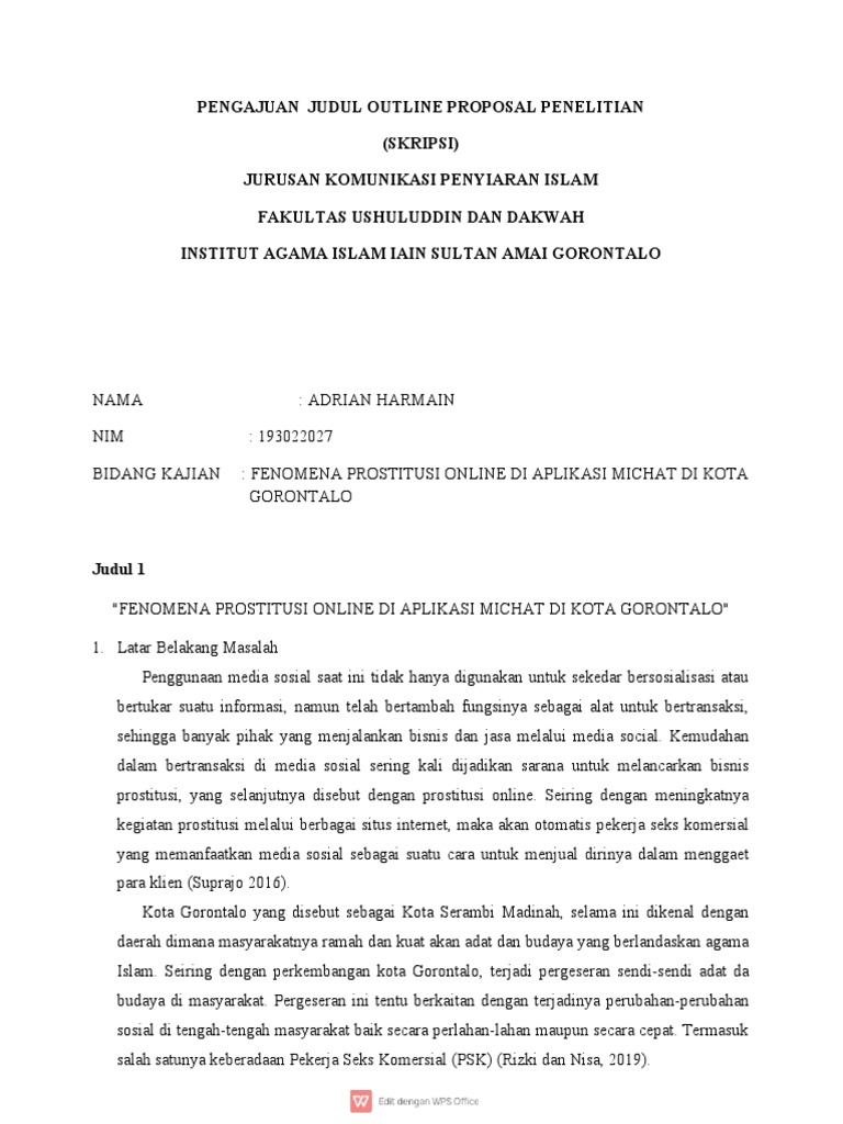 Pengajuan Judul Outline Proposal Penelitian | PDF
