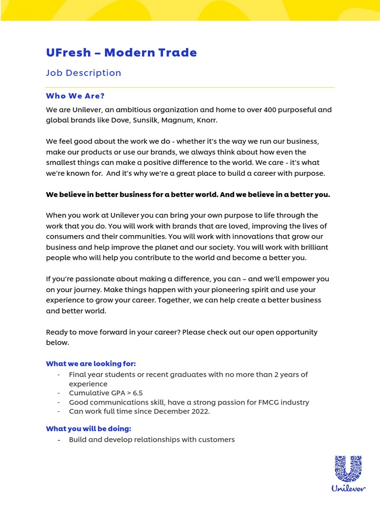 UFresh - Modern Trade | PDF | Unilever | Brand