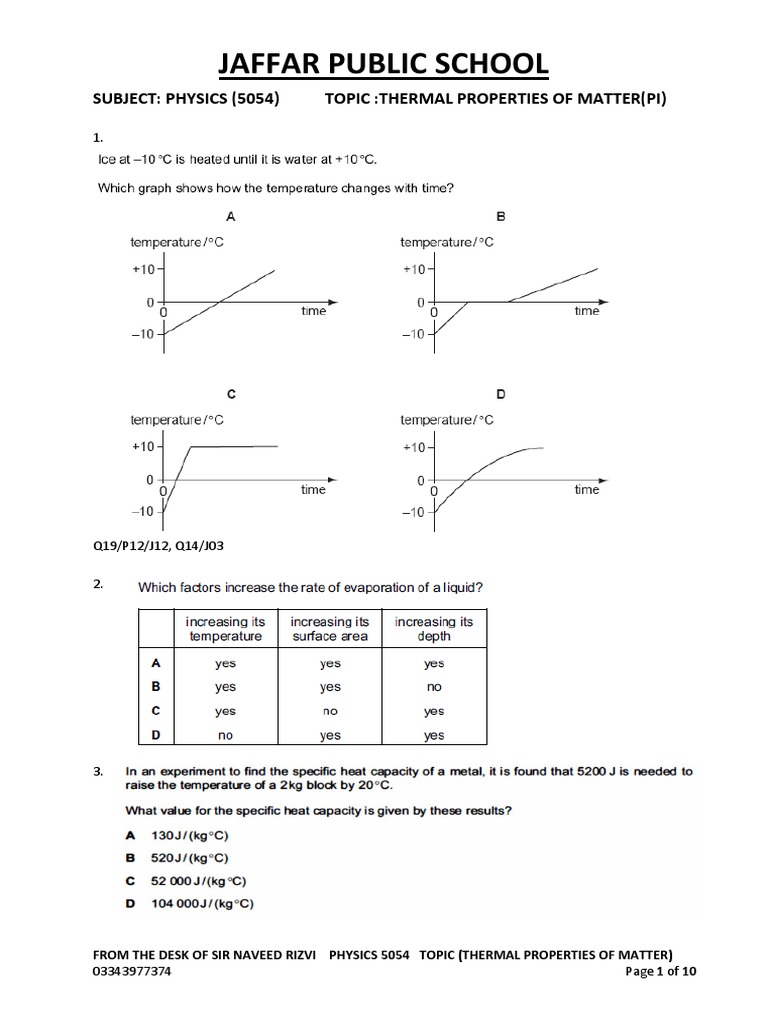 Thermal Properties of Matter Overview | PDF | Physical Sciences | Chemistry