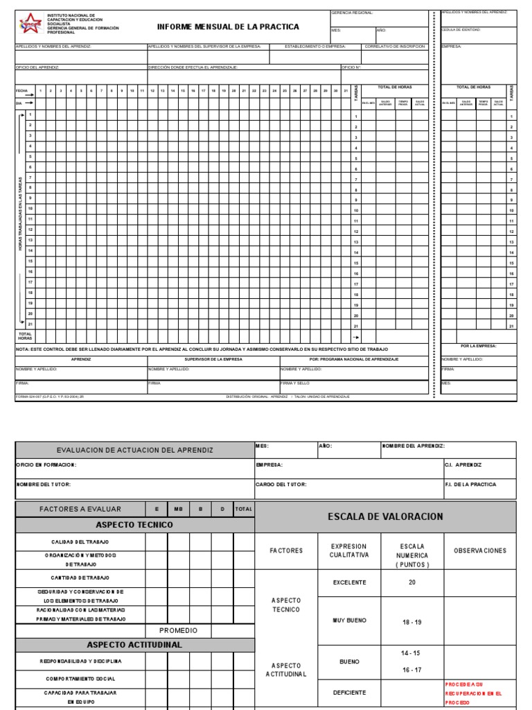 Formato de Horas Aprendices | PDF
