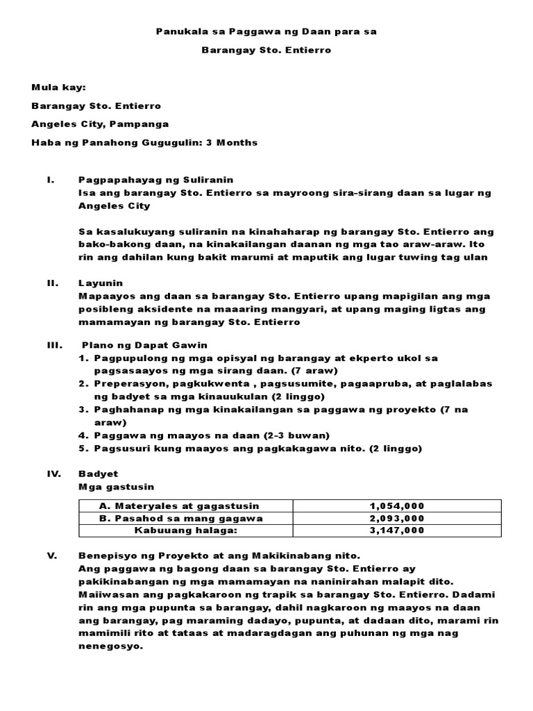 Panukalang Proyekto | PDF