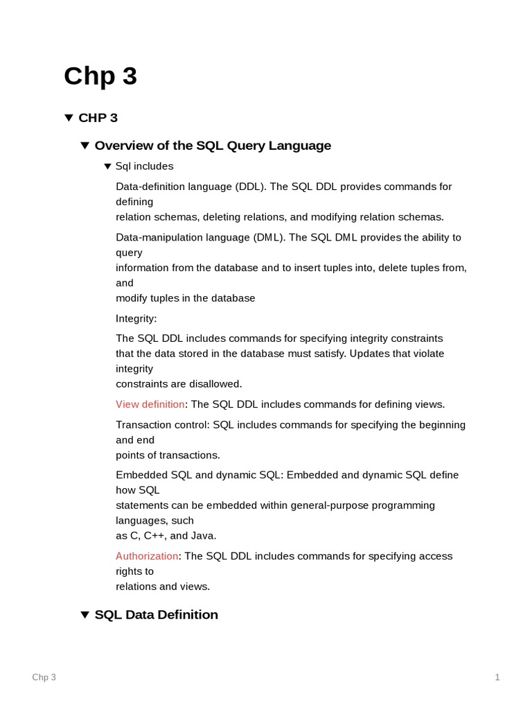 CHP - 3 Database | PDF | Sql | Relational Database