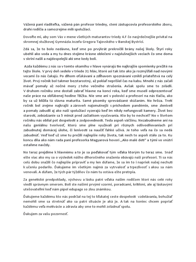 Vazena Pani Riaditelka | PDF