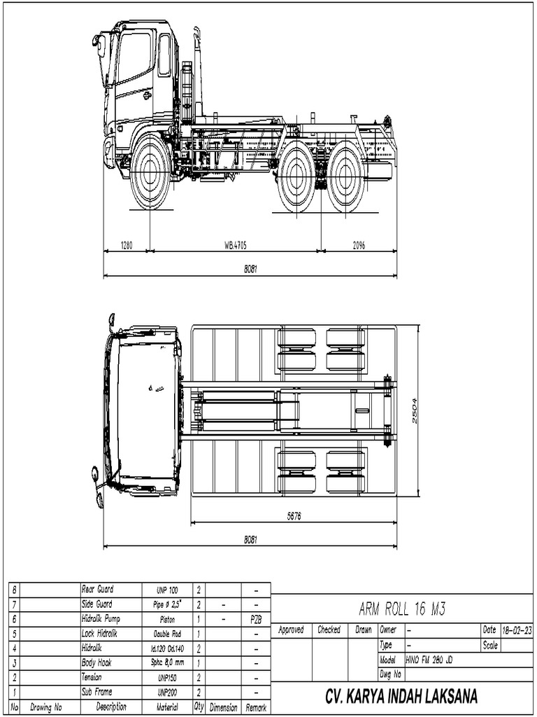 Arm Roll 16m3 Hino FM 280 JD-Layout1 | PDF
