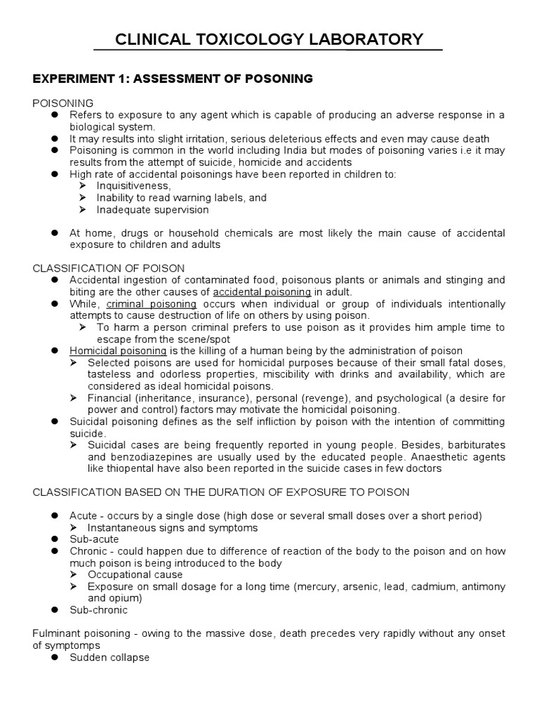 Clin Tox Lab 1 Pdf Poison Opioid