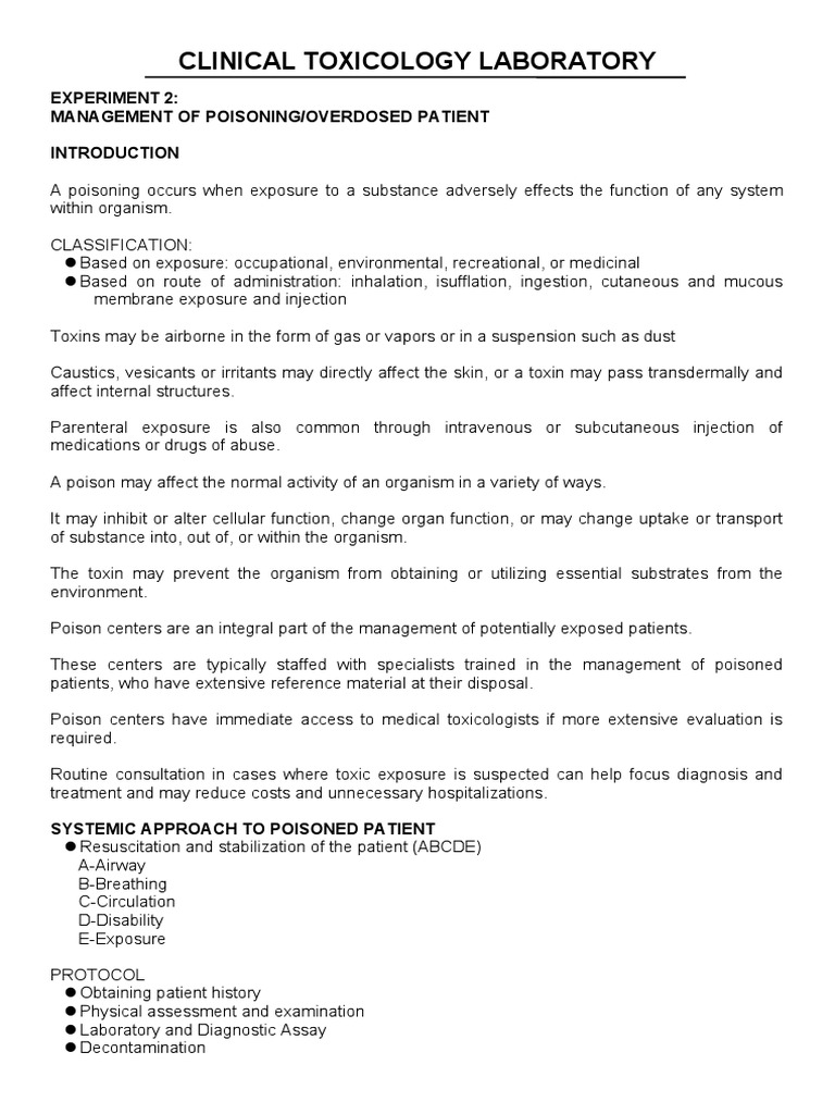 Clin Tox Lab 2 | PDF | Breathing | Cardiopulmonary Resuscitation