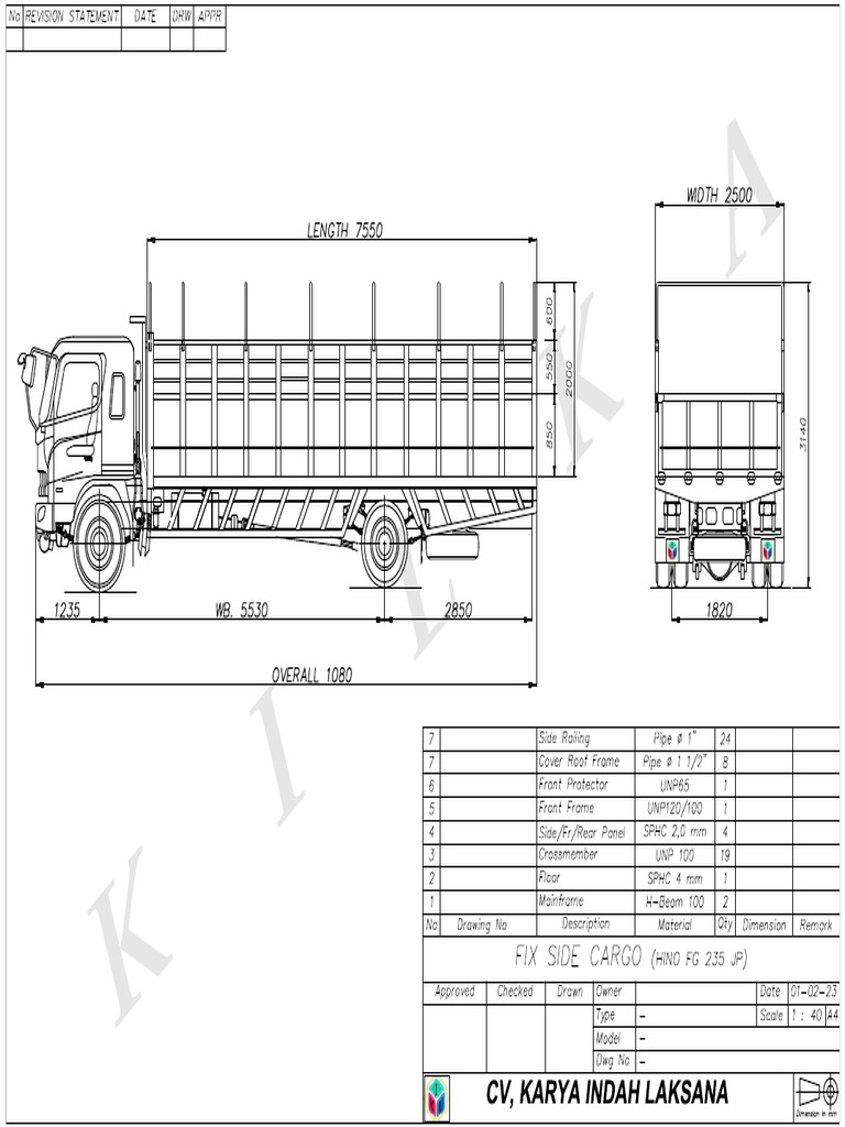 FIX Side Hino FG 235 JP 7550x2500x1400-Model | PDF