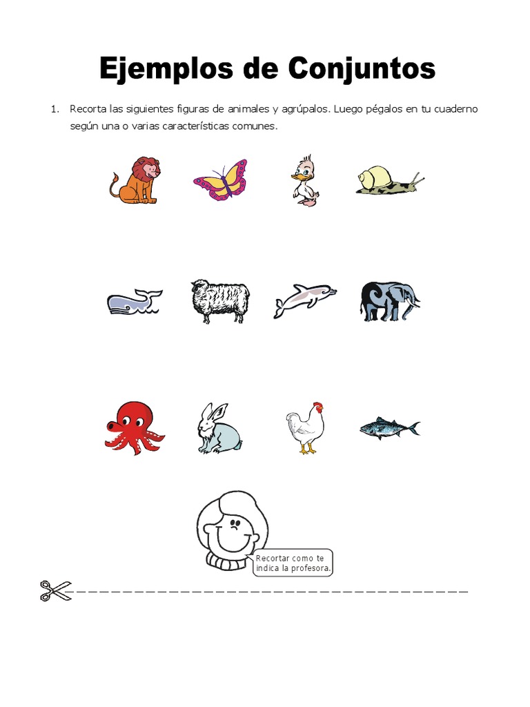 Ficha Ejemplos de Conjuntos para Tercero de Primaria | PDF