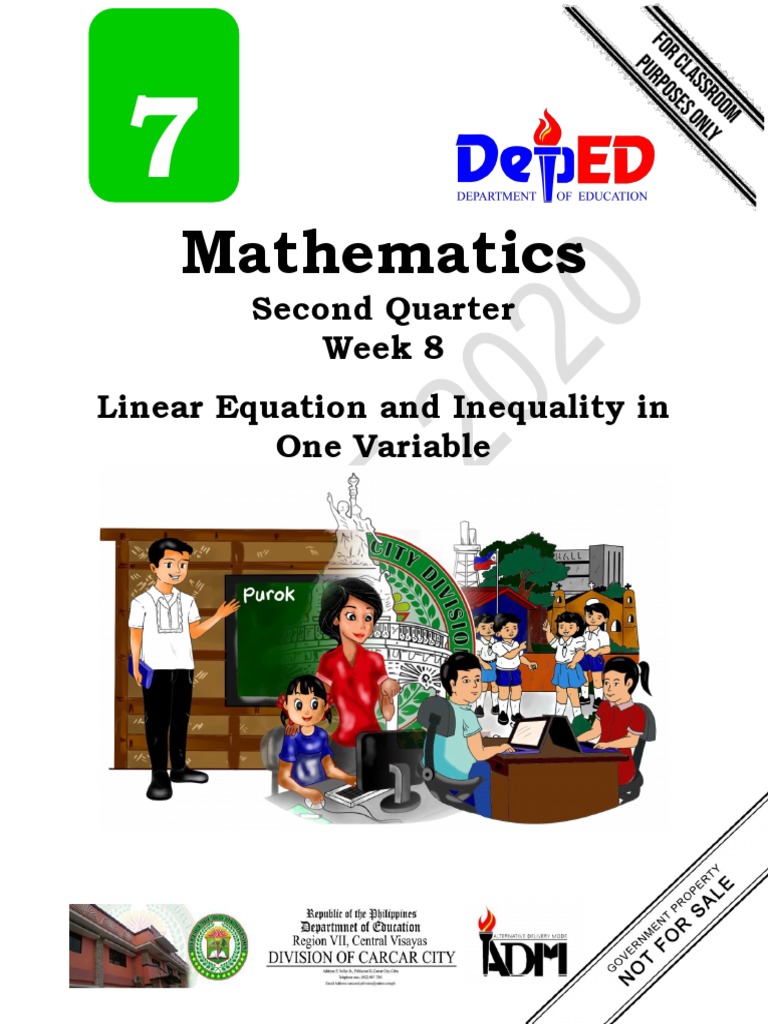 Mathematics: Second Quarter Week 8 Linear Equation and Inequality in One Variable | PDF ...