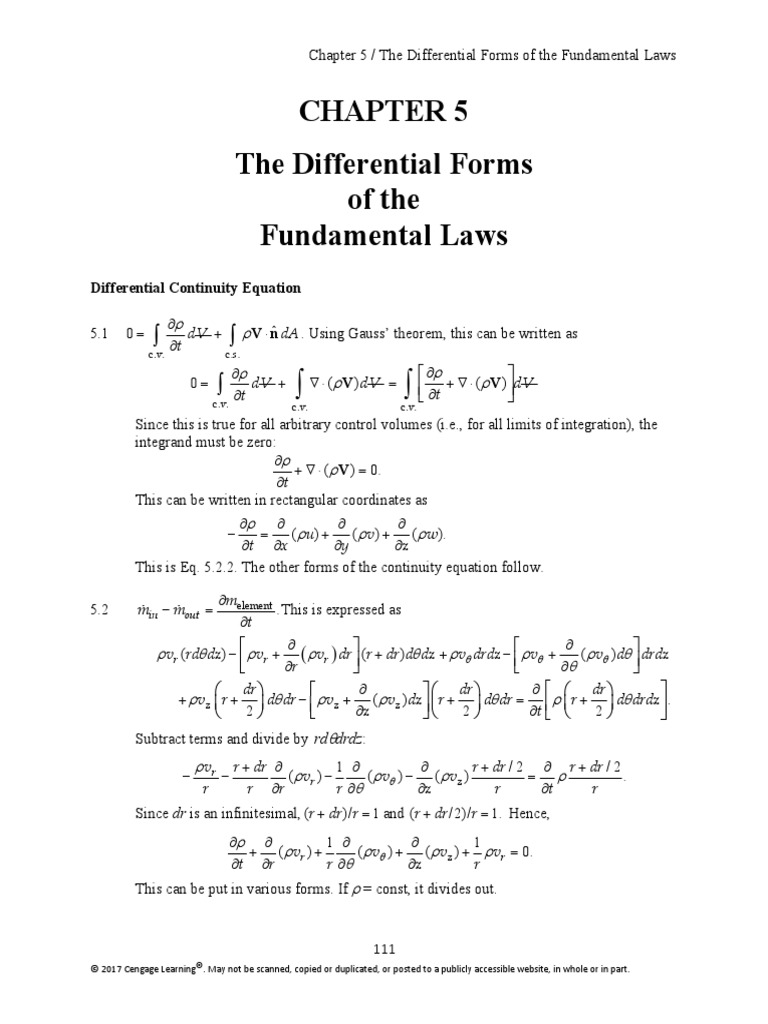 Potter SI ISM Chapter 05 | PDF | Navier–Stokes Equations | Coordinate System