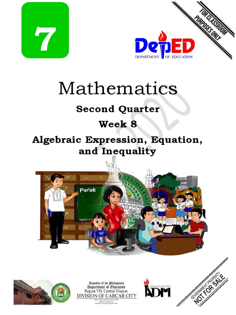 Mathematics: Second Quarter Week 8 Algebraic Expression, Equation, and Inequality | PDF ...