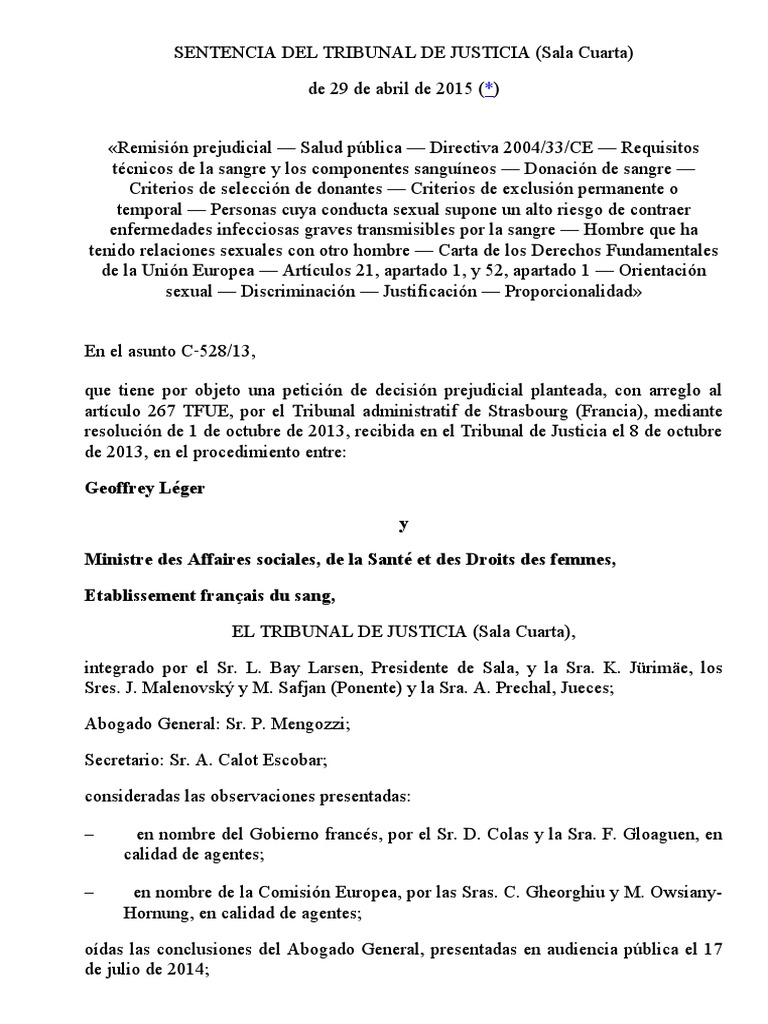CURIA - Documentos | PDF | Donación de sangre | Transfusión de sangre