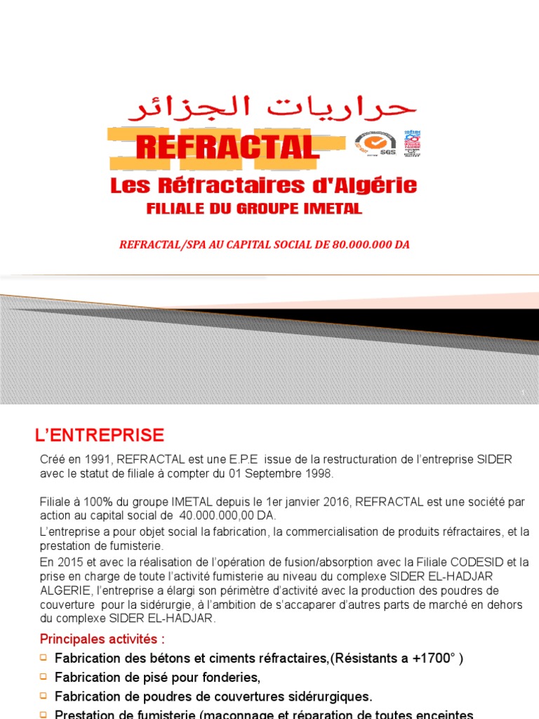 Presentation de Refractal Version Français | PDF | Ciment | Matériau ...