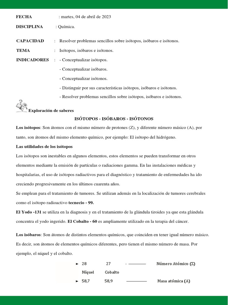 Quimica Isotopos Isobaros E Isotonos Pdf Isótopo átomos