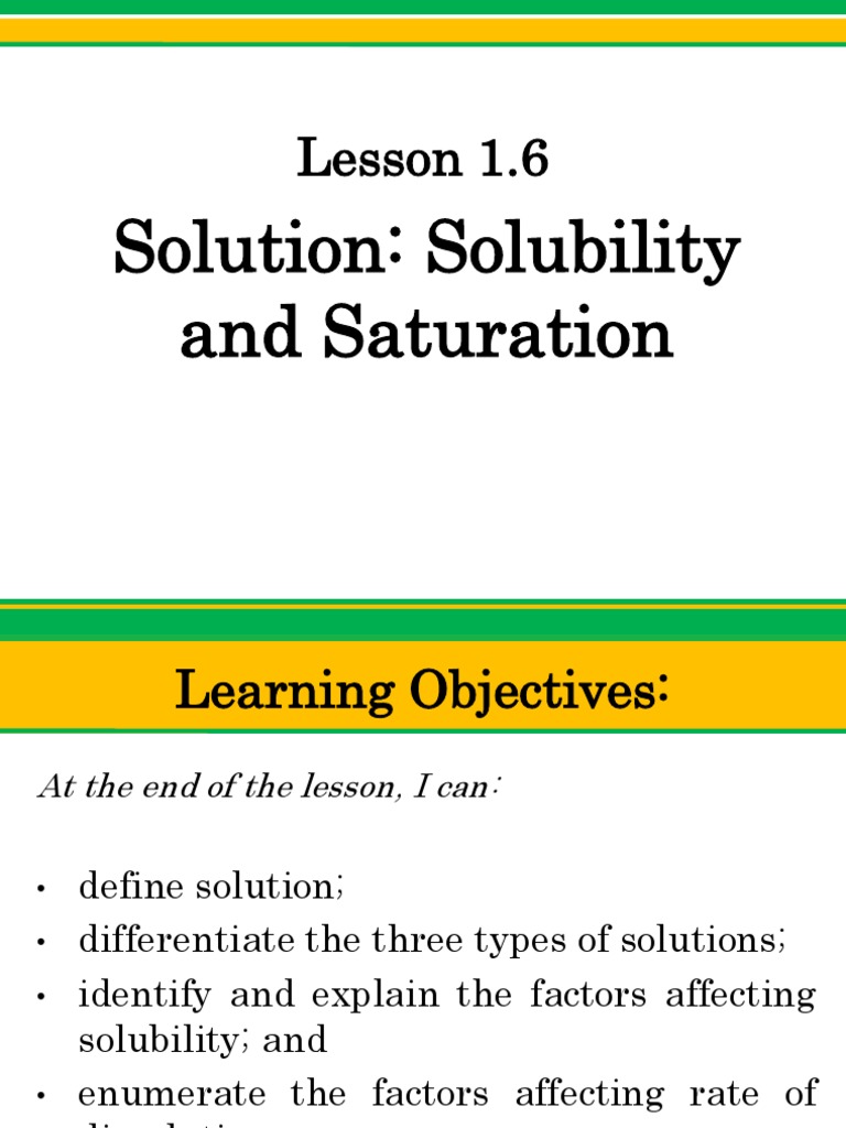 Solubility and Saturation Guide | PDF | Mixture | Solubility
