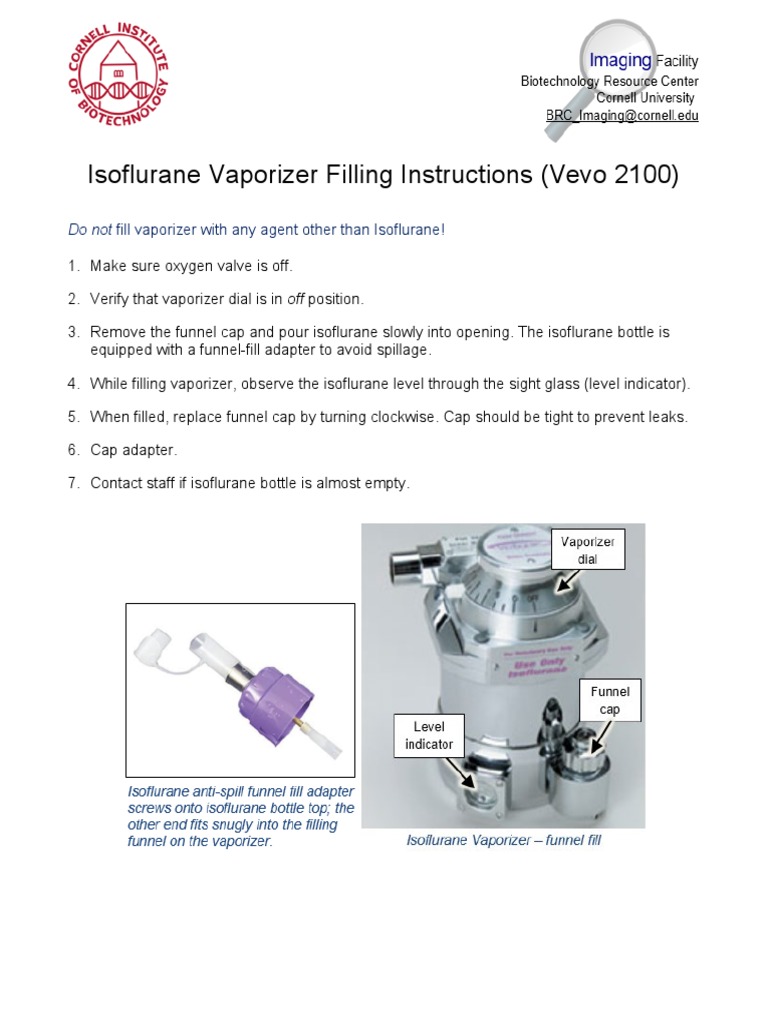 Isoflurane Vaporizer Filling Guide | PDF