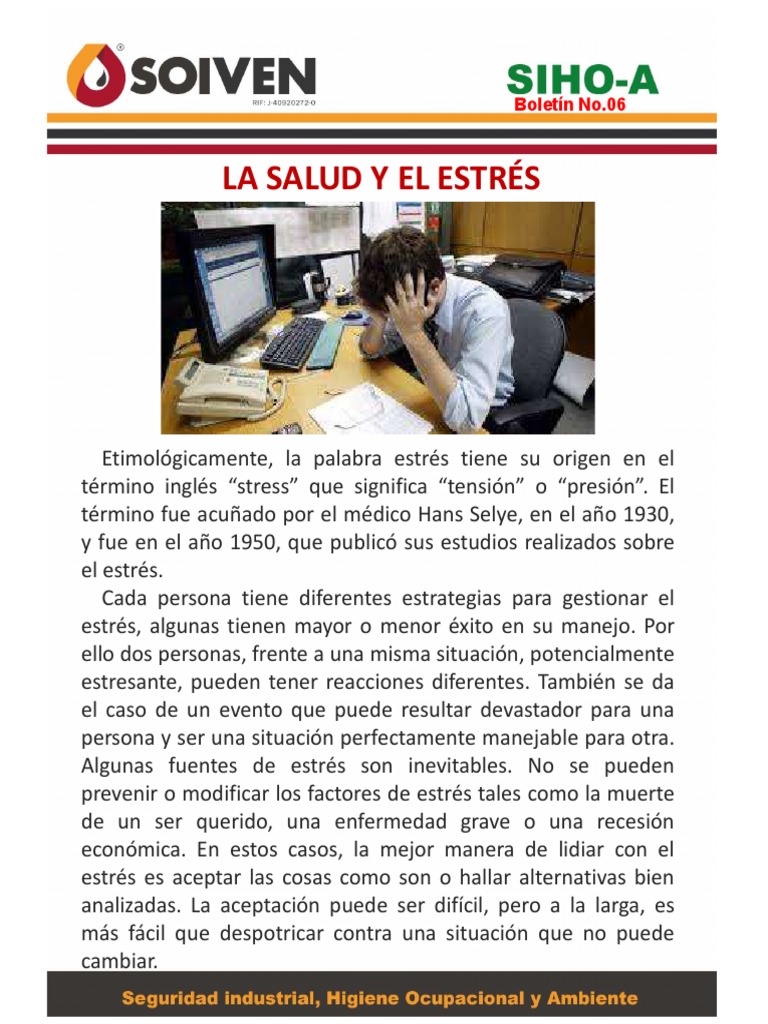 La Salud y El Estres | PDF | Estrés (biología) | Ansiedad