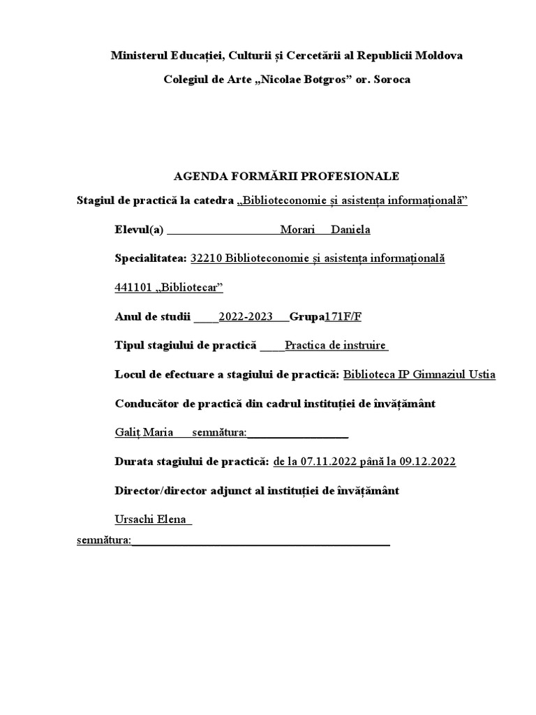 Agenda de Practica (Catana Veronica) | PDF